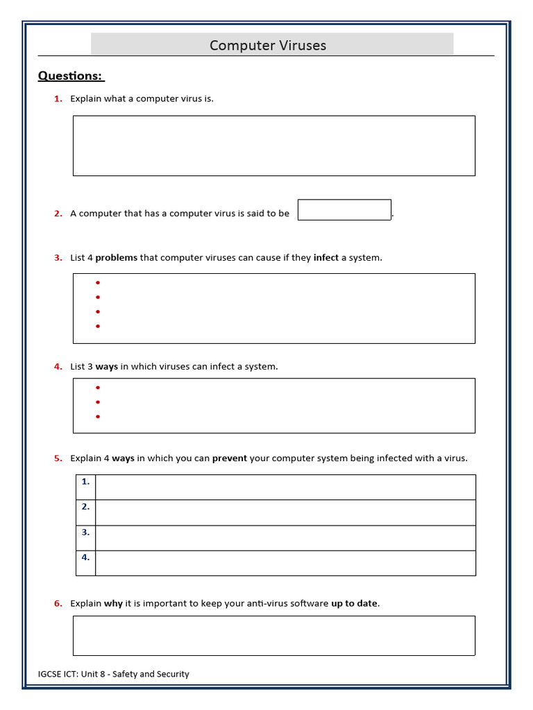 IGCSE ICT: Virus Protection Guide | PDF