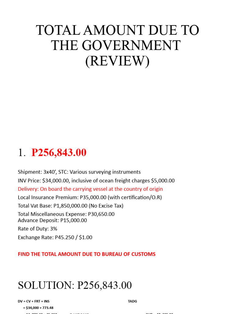 TADG REVIEW With Solution | PDF | Cargo | Value Added Tax