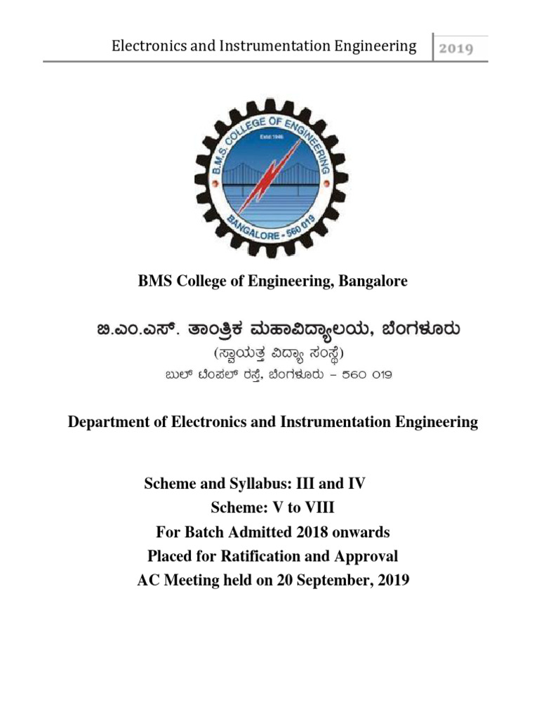Electronics and Instrumentation Engineering-UG Syllabus 2019 | PDF | Amplifier | Bipolar ...