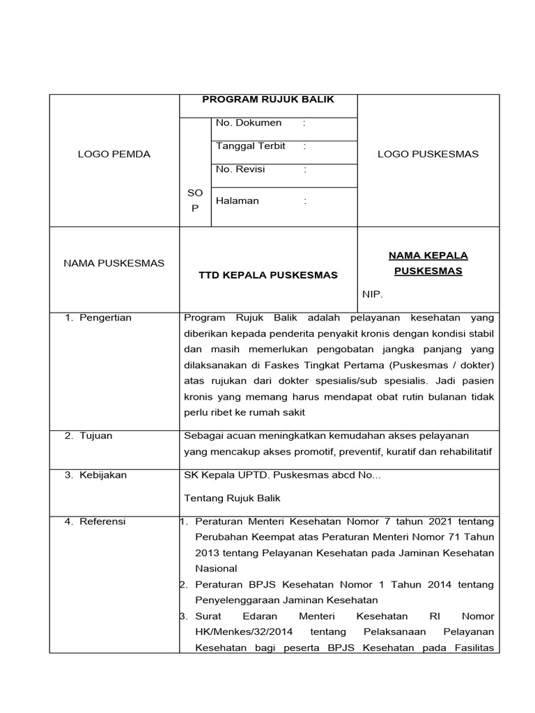 Program Rujuk Balik Puskesmas | PDF | Pengembangan Diri