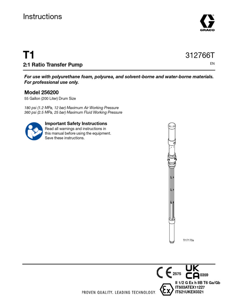 Manual Graco Modelo 256200 | PDF | Personal Protective Equipment | Valve