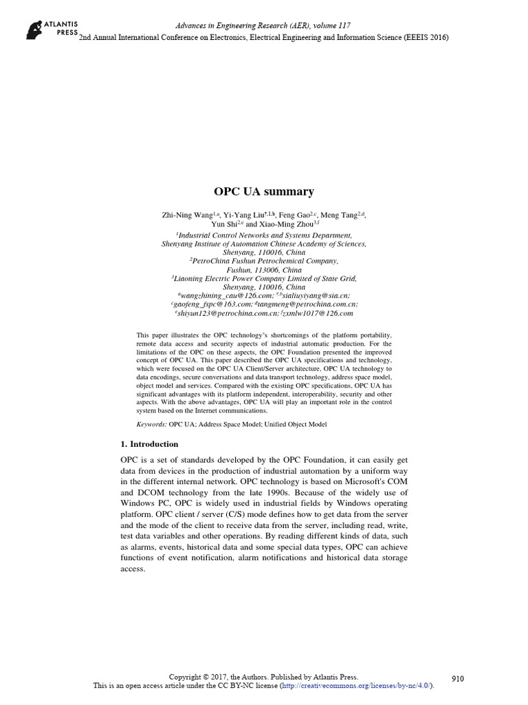 OPC UA Summary | PDF | Soap | Computer Network