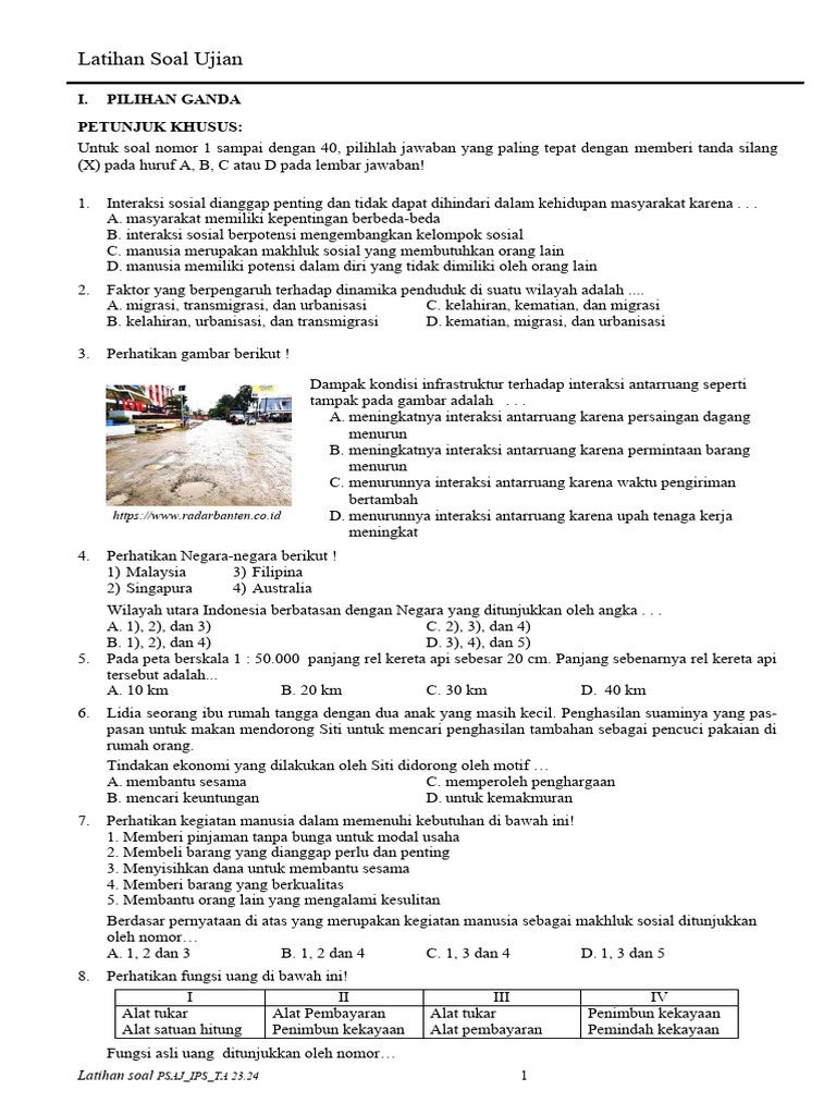 Latihan Soal Psaj Ips | PDF | Perjalanan