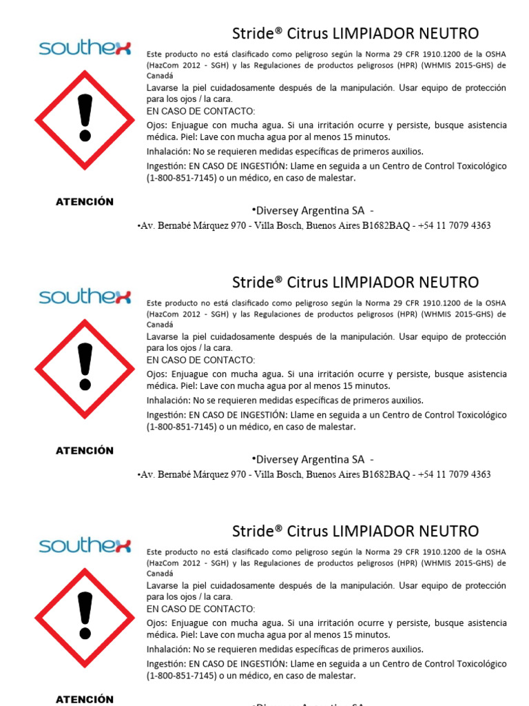 Strid Citrus LIMPIADOR NEUTRO | PDF | La seguridad | Seguridad y salud ...