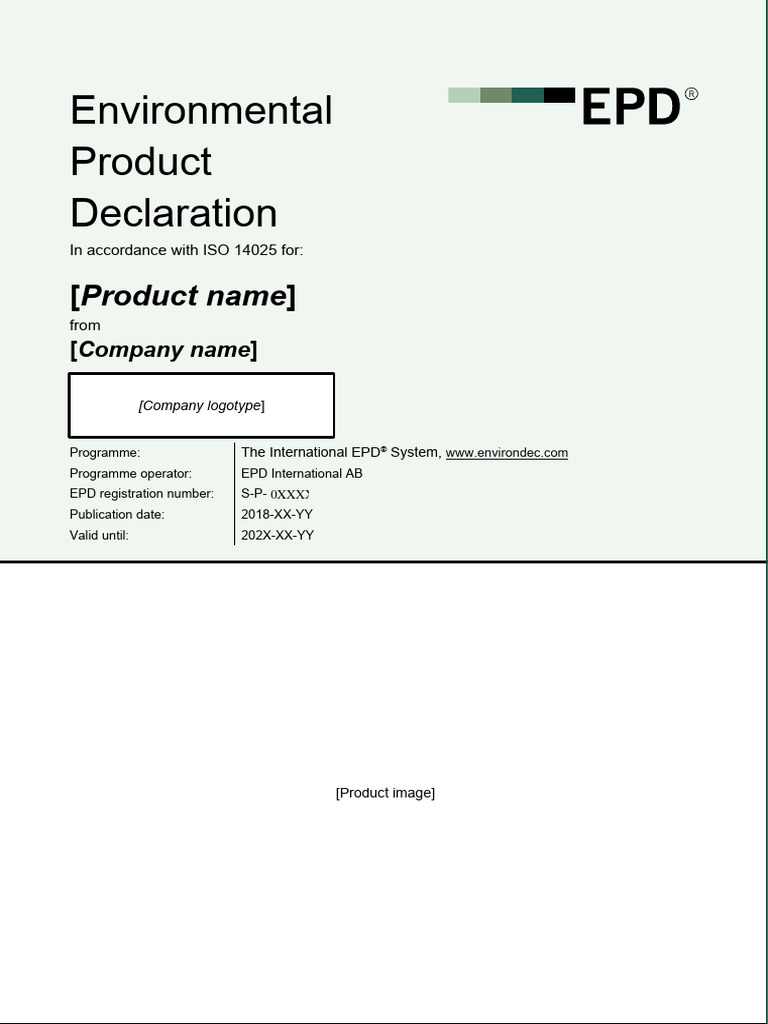 Epd Template 2021 02 04 | PDF | Life Cycle Assessment | Waste