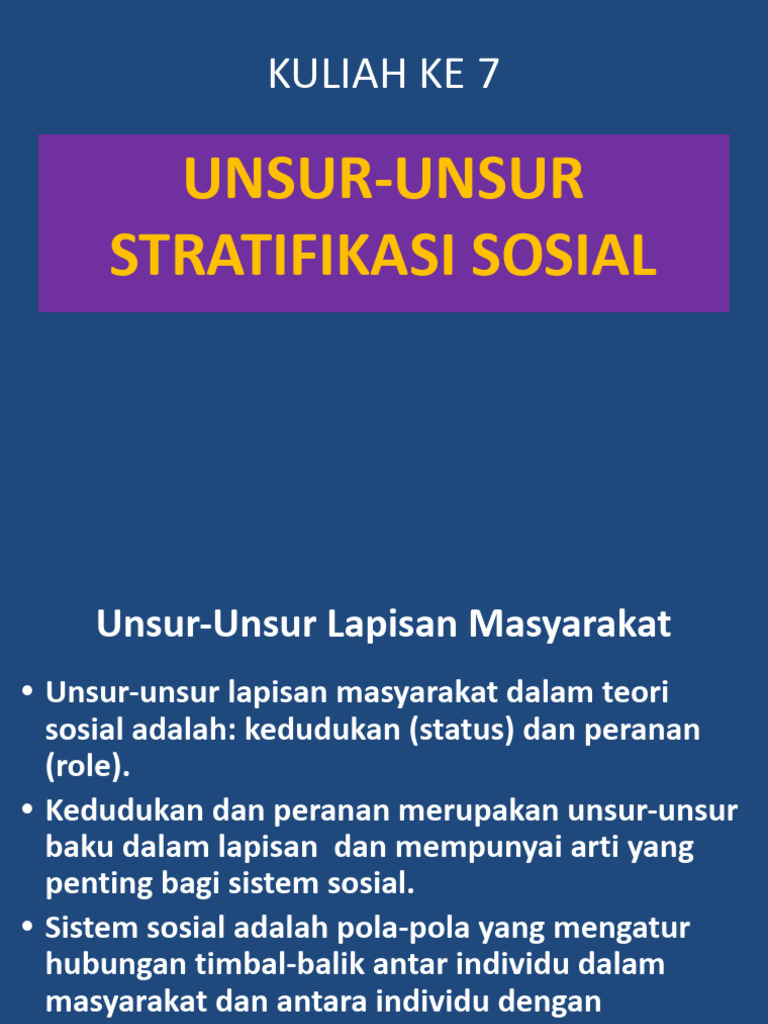 K7. Unsur-Unsur Stratifikasi.pptx | PDF
