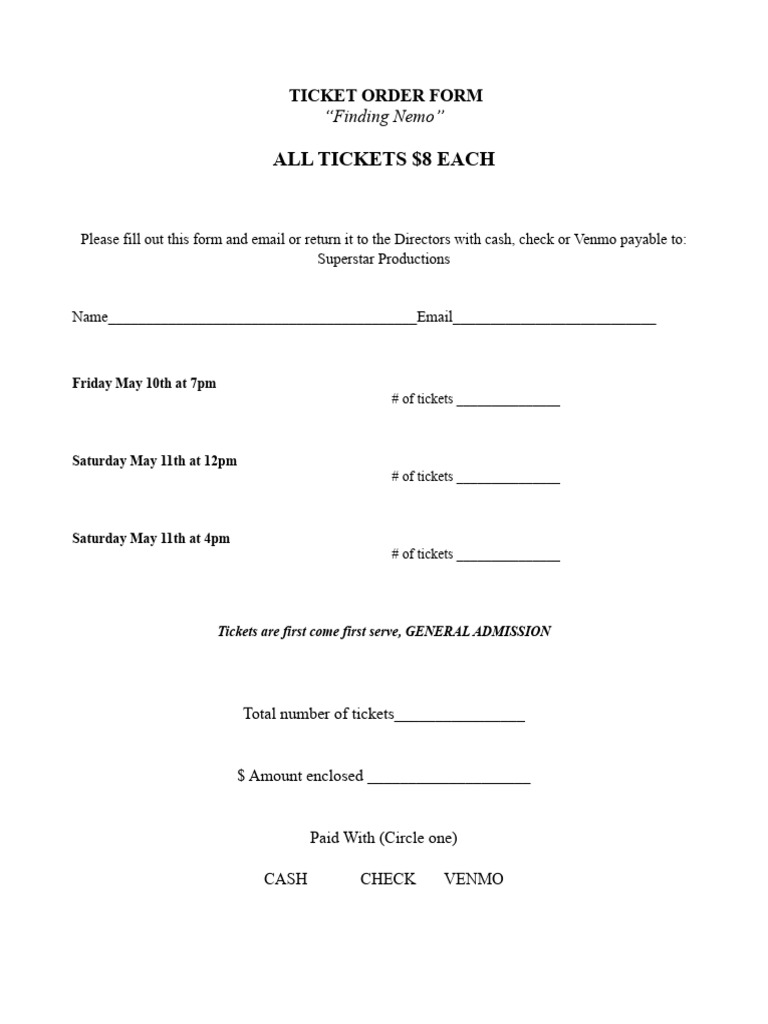 Family Movie Night Tickets | PDF