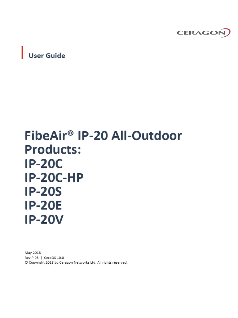 Ceragon Fibeair Ip 20 All Outdoor User Manual C10 0 Rev P 03 Pdf Command Line Interface Radius