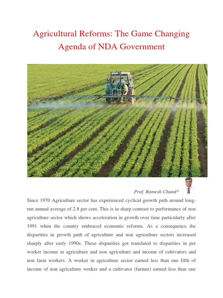 Agricultural Reforms: The Game Changing Agenda of NDA Government | PDF ...