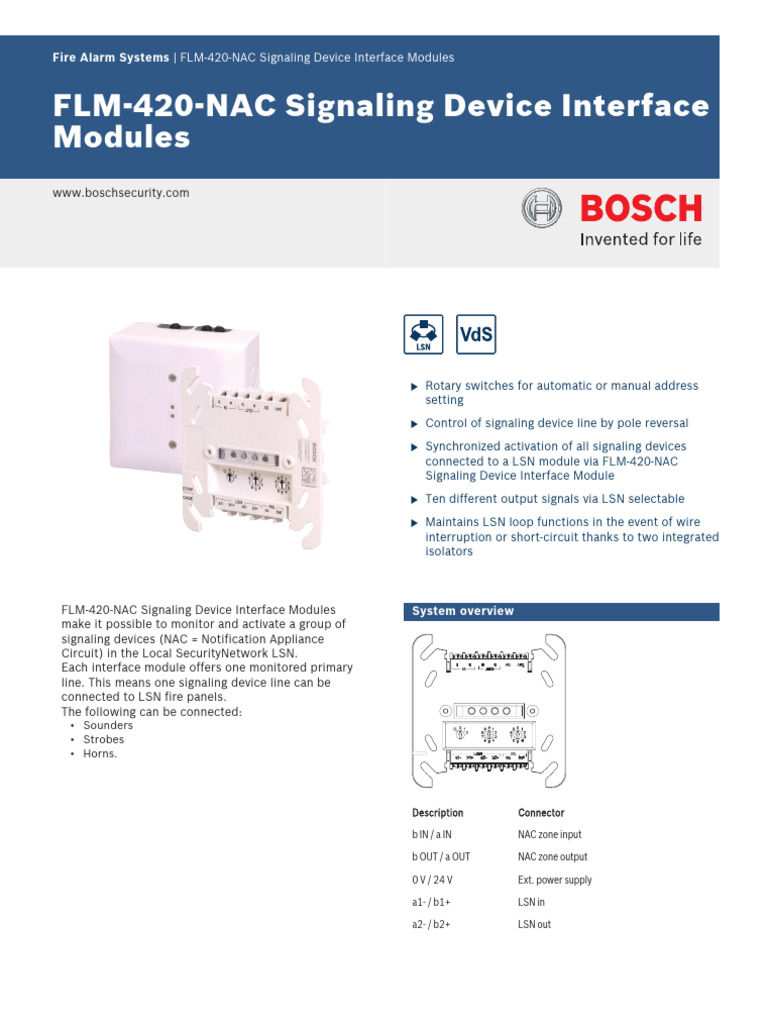 FLM-420-NAC Fire Alarm Interface | PDF | Power Supply | Electrical Components