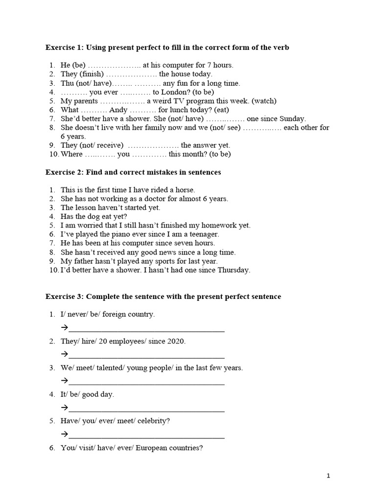 Present Perfect Verb | PDF | Career & Growth | Language Arts & Discipline