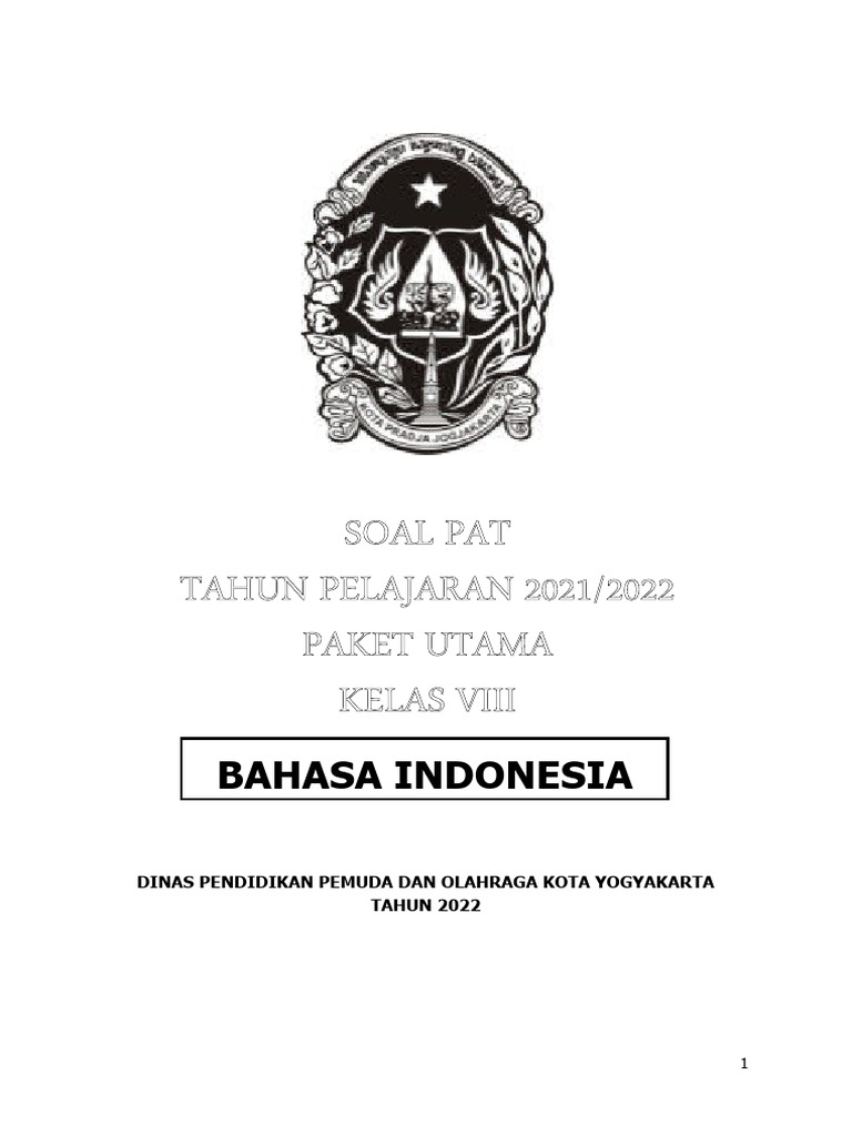 Soal Pat Bindo 8 2021-2022 - Utama | PDF | Fiksi Umum