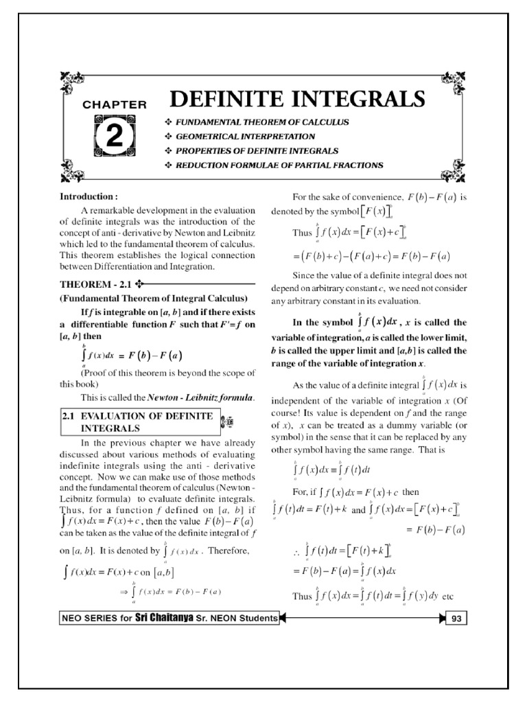17) Definite Integrals | PDF