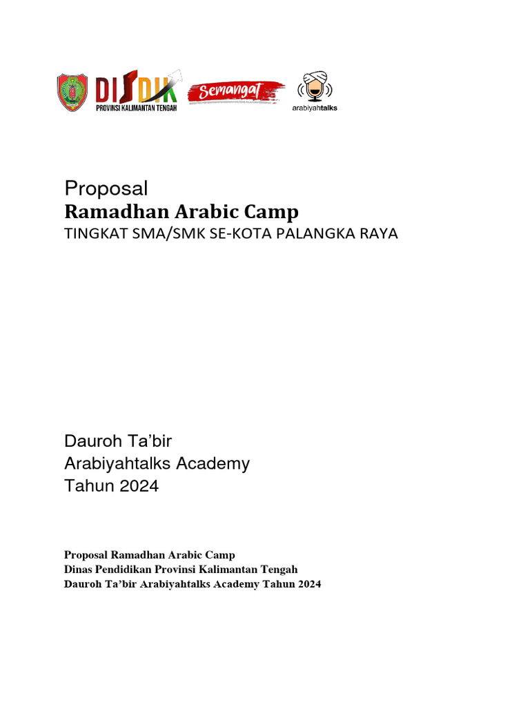 Ramadhan Arabic Camp | PDF