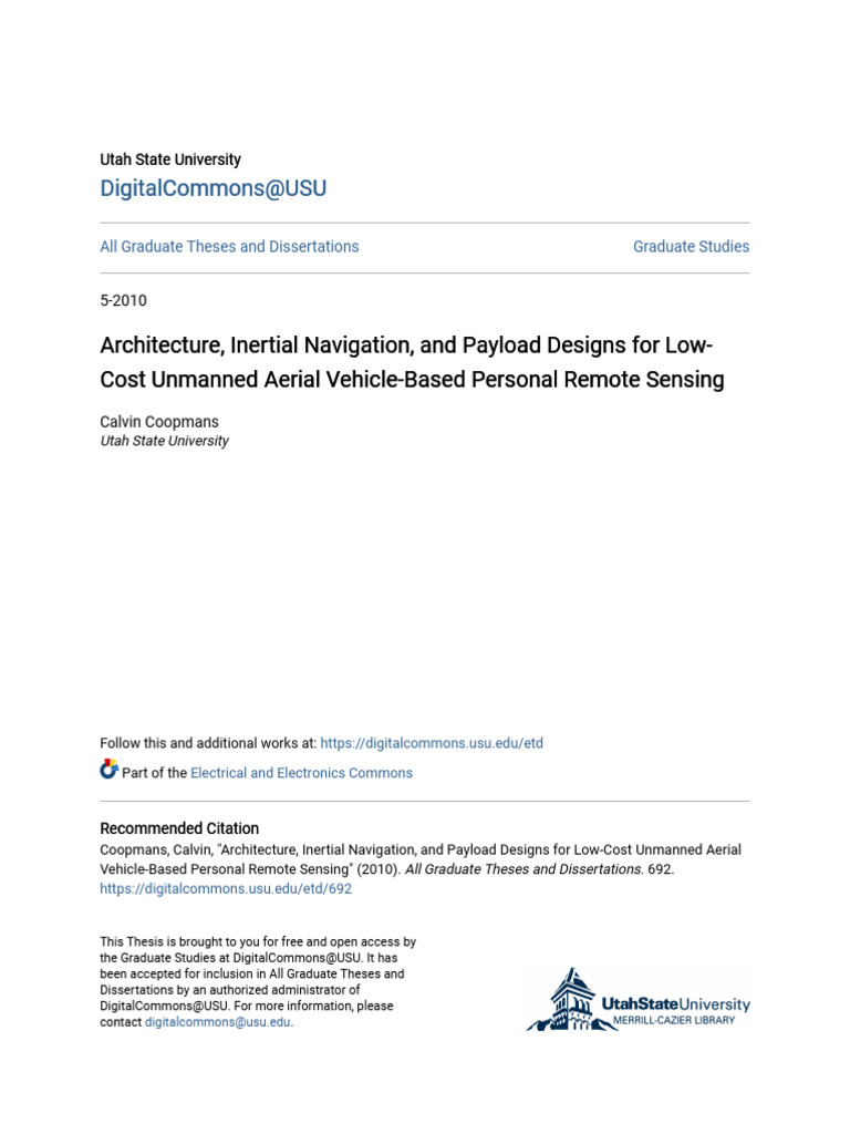 Architecture Inertial Navigation And Payload Designs For Low Cost
