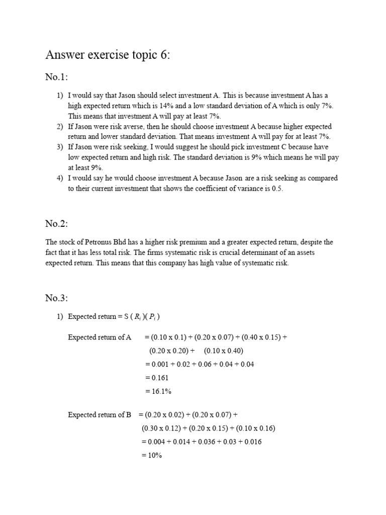 Investment Analysis: Risk and Returns | PDF | Teaching Methods & Materials