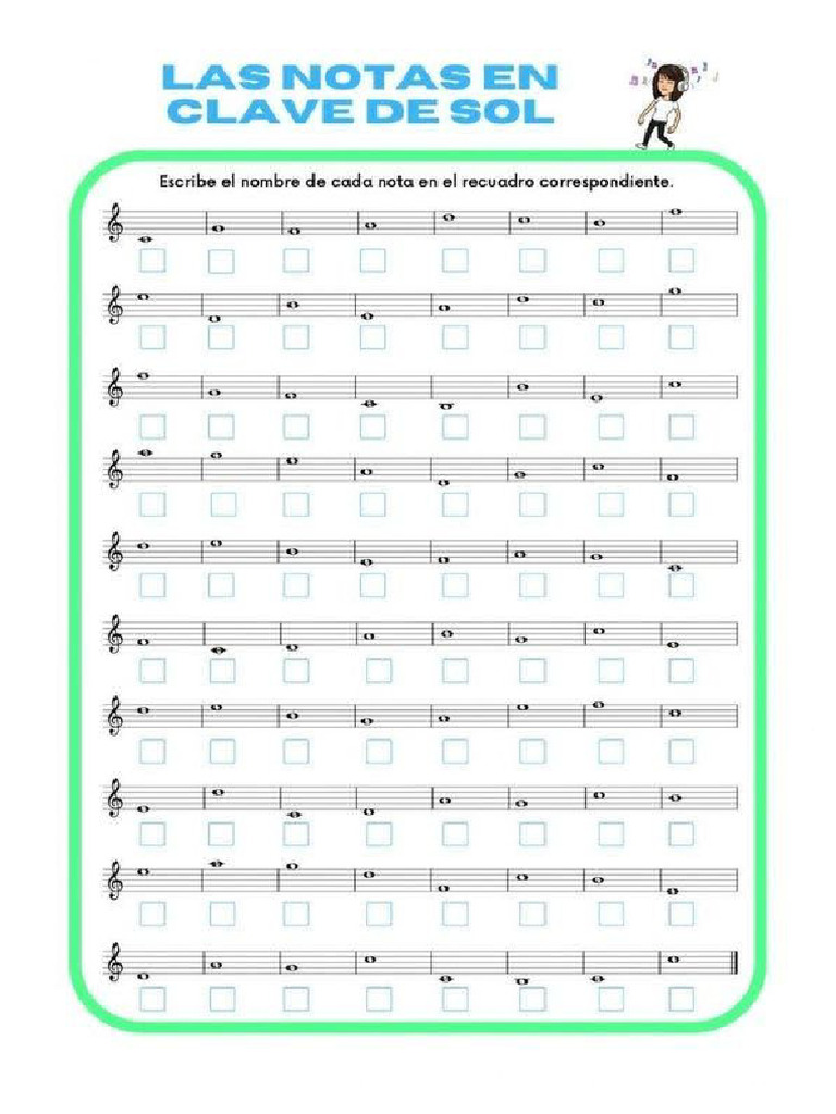 Las Notas en Clave de Sol | PDF