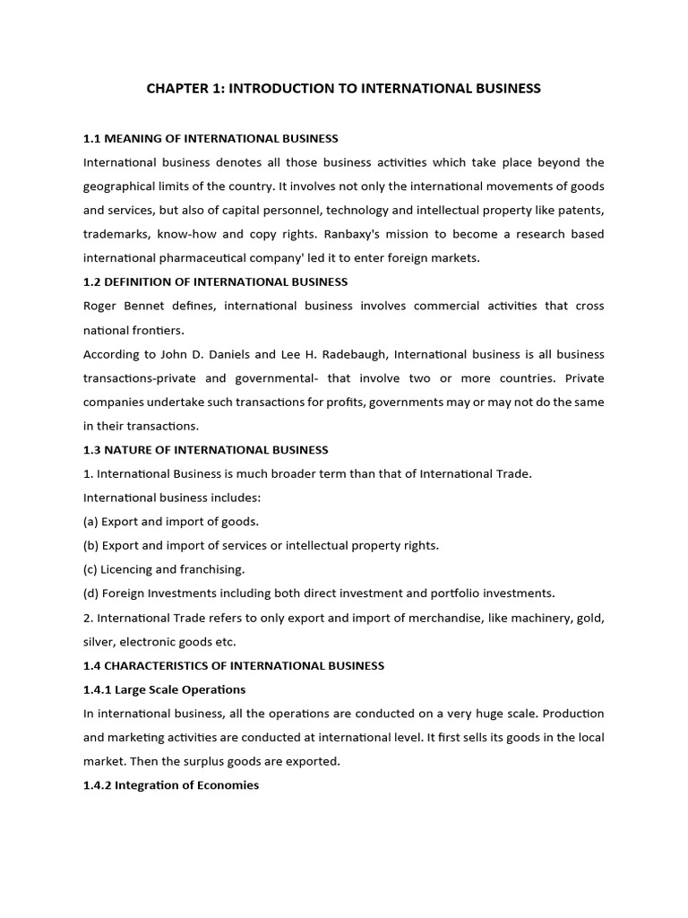 CHAPTER 1 | PDF | International Business | License