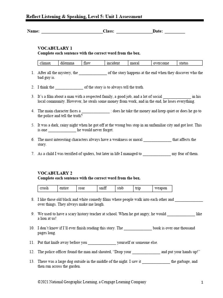 Reflect L&S Unit 1 | PDF