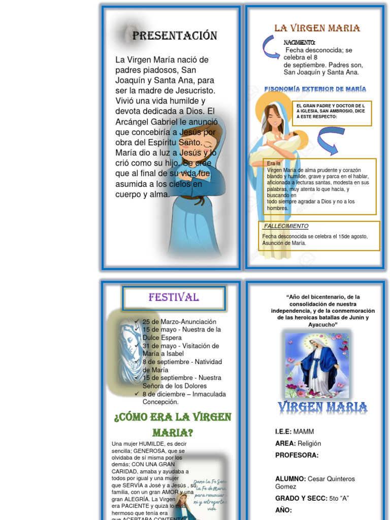 Triptico | PDF | María, madre de Jesús | Creencia religiosa y doctrina