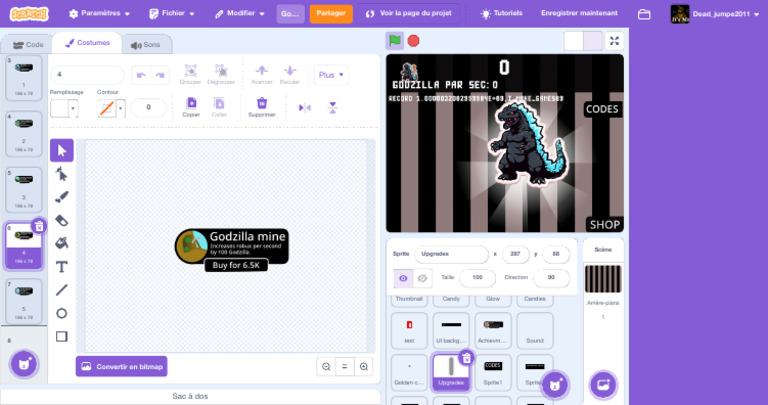 Godzilla Cliker Original On Scratch 4 | PDF