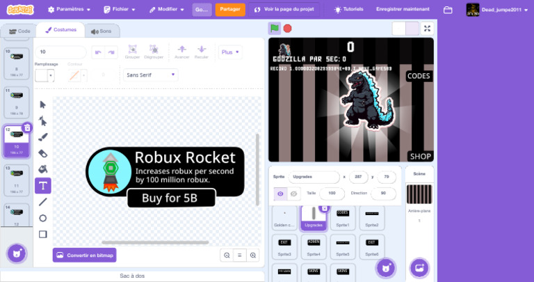 Godzilla Cliker Original On Scratch 6 | PDF
