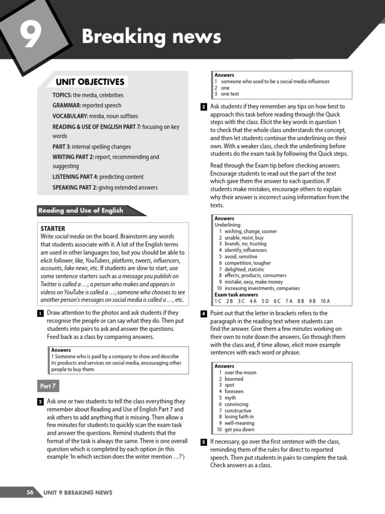 Unit 9: Social Media Insights | PDF | English Language | Social Media