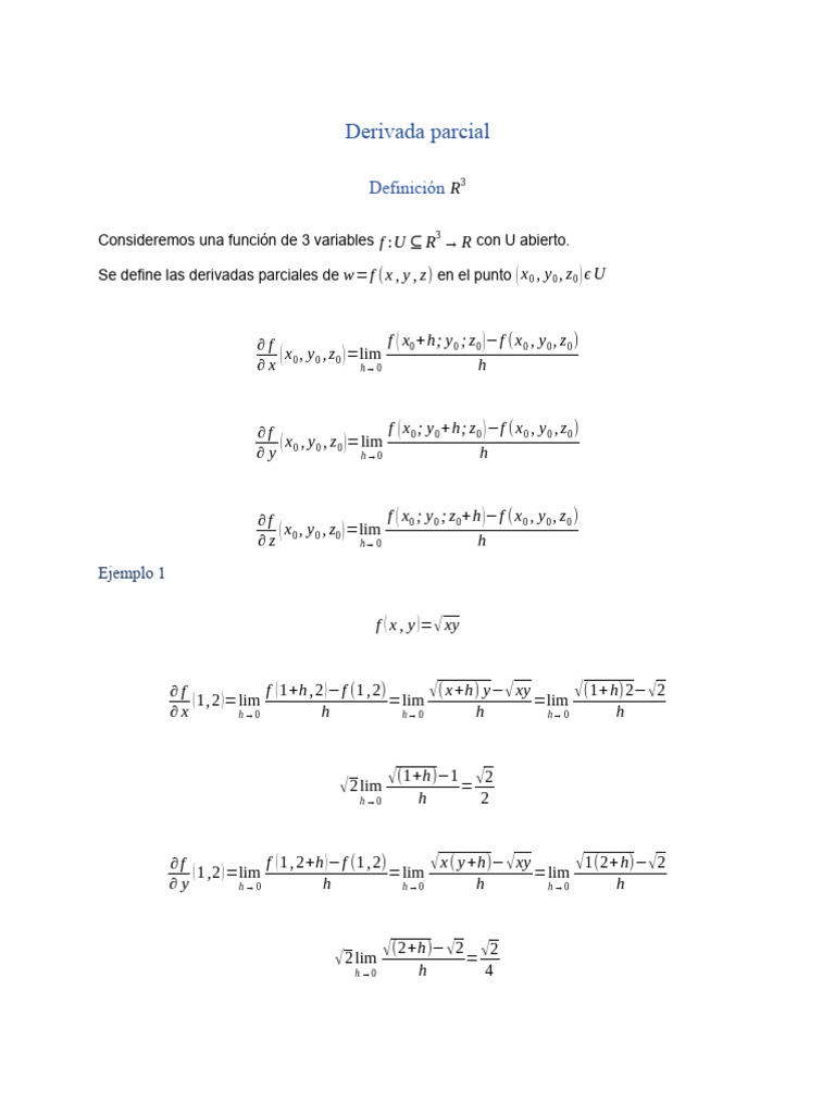 6 Diferenciabilidad y Derivadas Parciales | PDF | Función (Matemáticas) | Sustracción