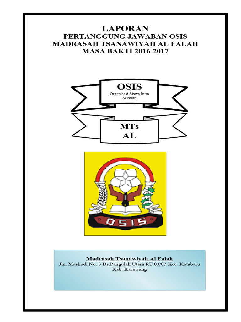 Laporan Pertanggung Jawaban Osis 2016 2017 | PDF