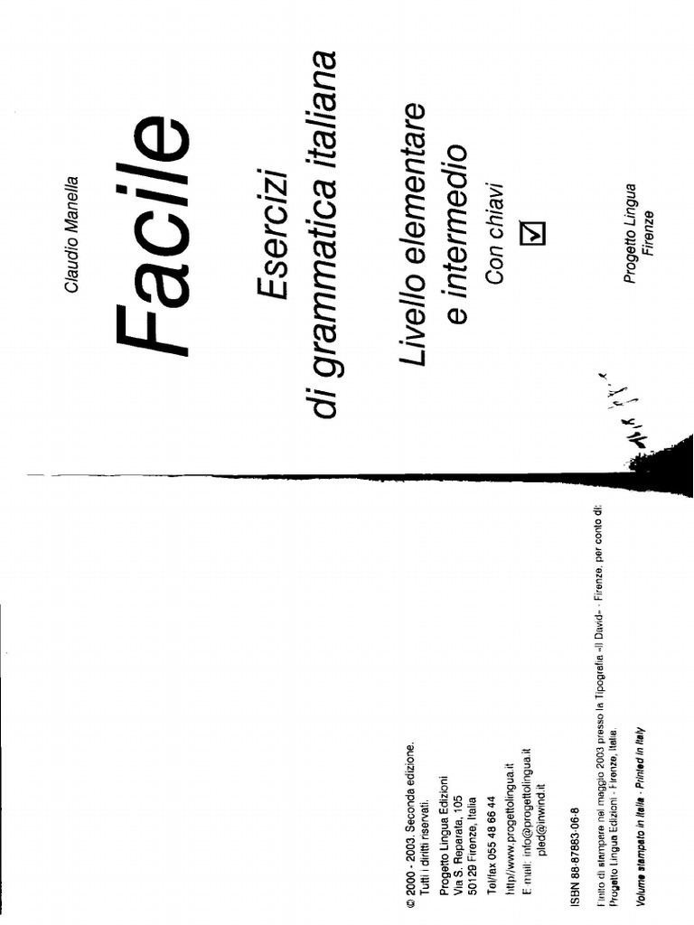 Facile - Esercizi Di Gramatica Italiana | PDF