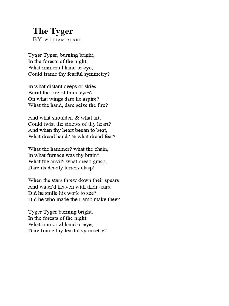 The Tyger and The Lamb | PDF