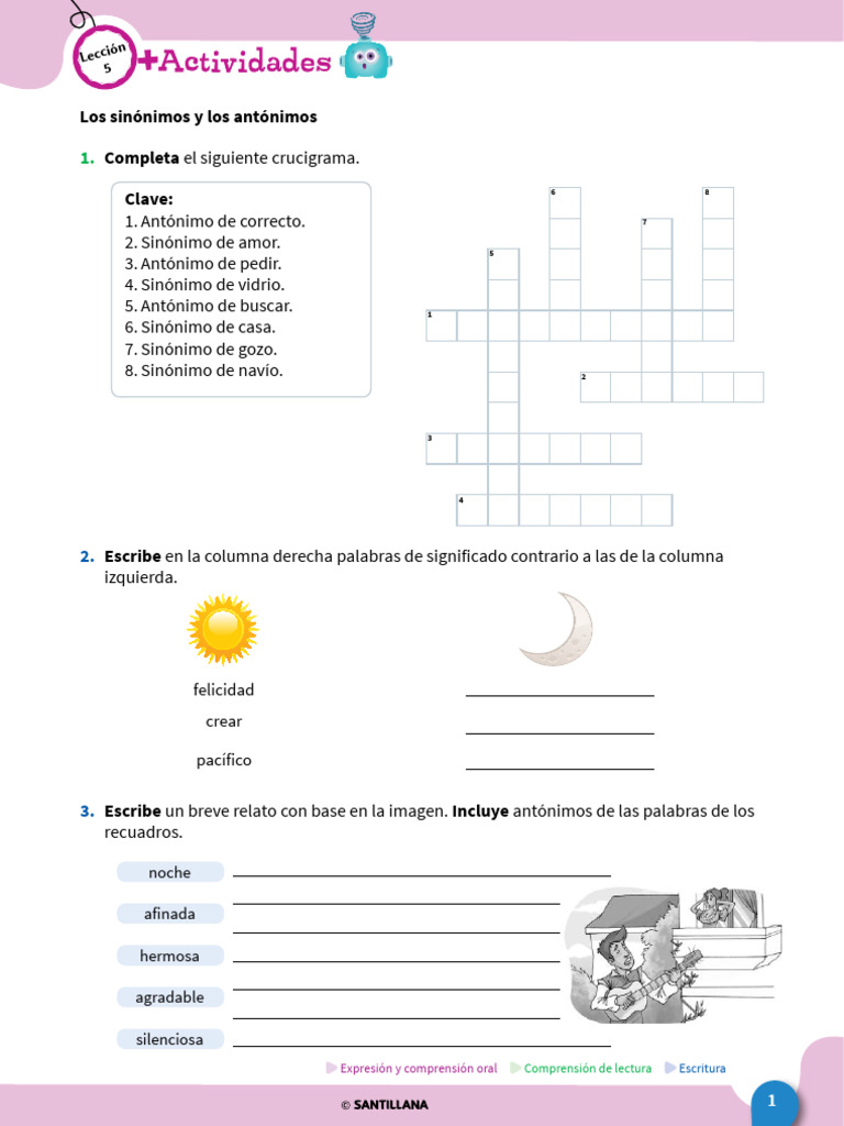 Actividades - Leccion - 5 Sinonimos y Antonimos | PDF