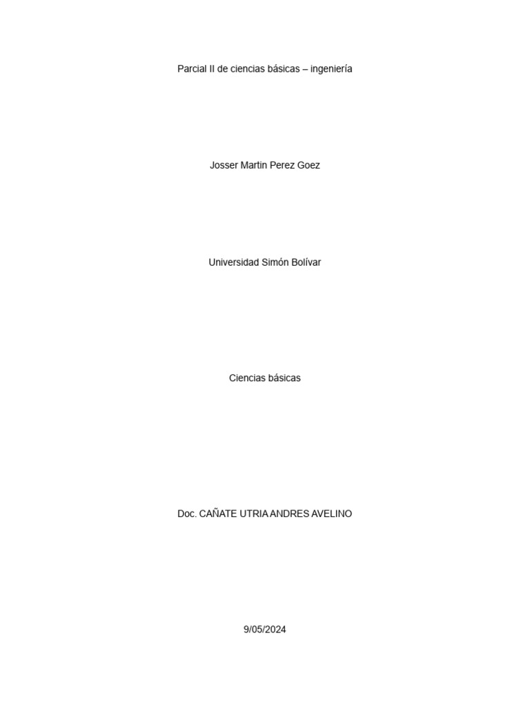 Parcial II de Ciencias Básicas | PDF