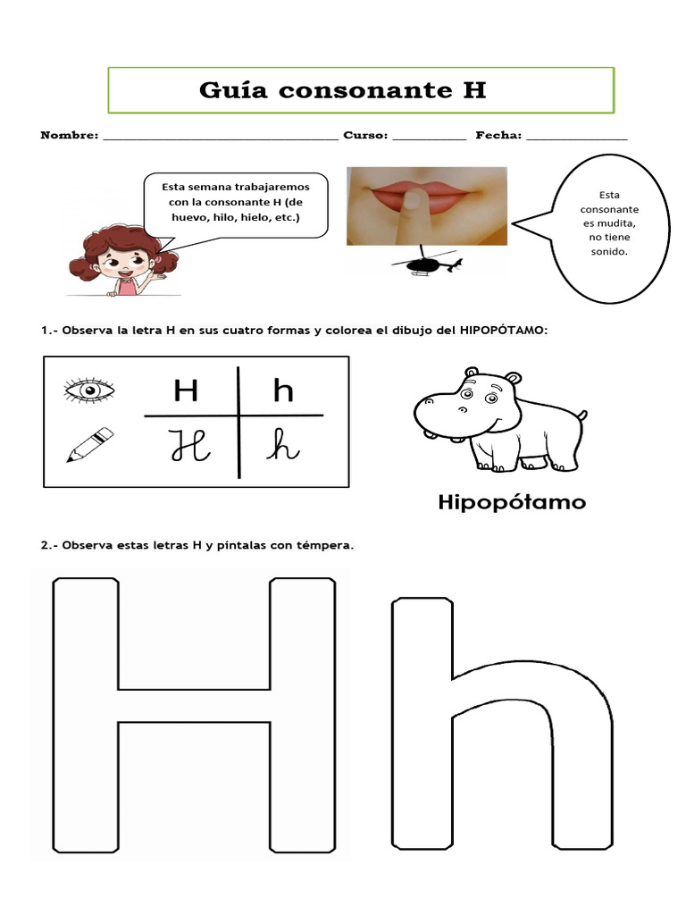 Guía Consonante H | PDF