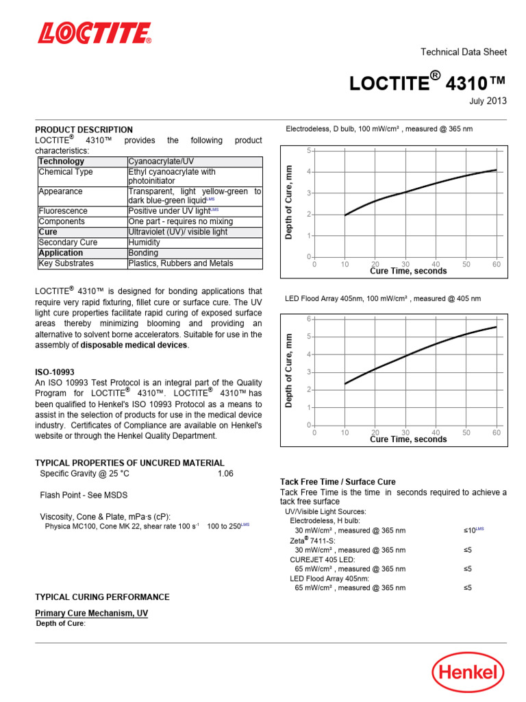Loctite 4310 En | PDF | Ultraviolet | Trademark