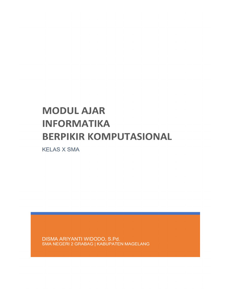 Modul Ajar Informatika 1 - Berpikir Komputasional | PDF