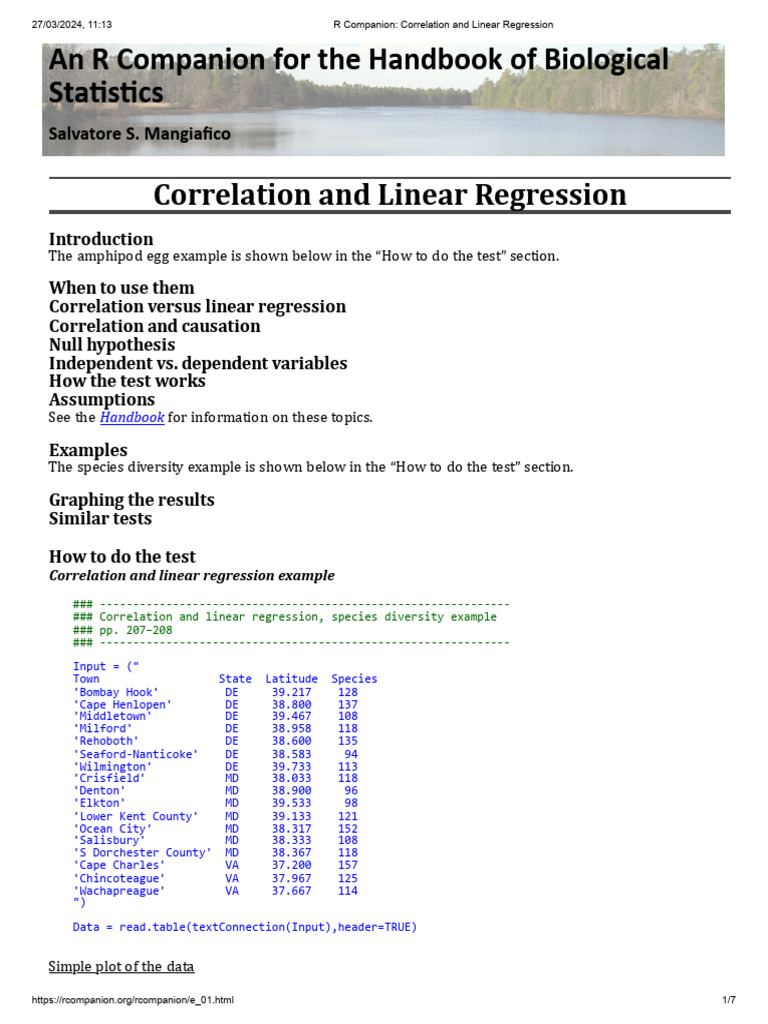 R Companion - Correlation and Linear Regression | PDF | Coefficient Of Determination | Errors ...