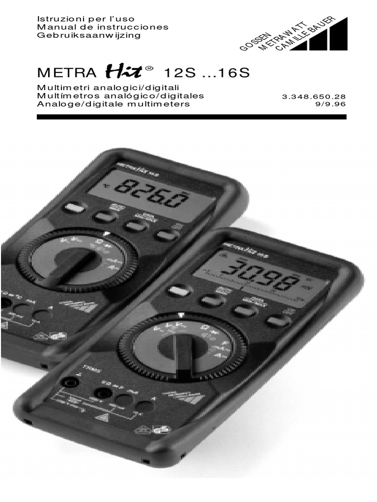 MetraHit-12S..16S It Es NL | PDF | Equipo eléctrico | Electromagnetismo