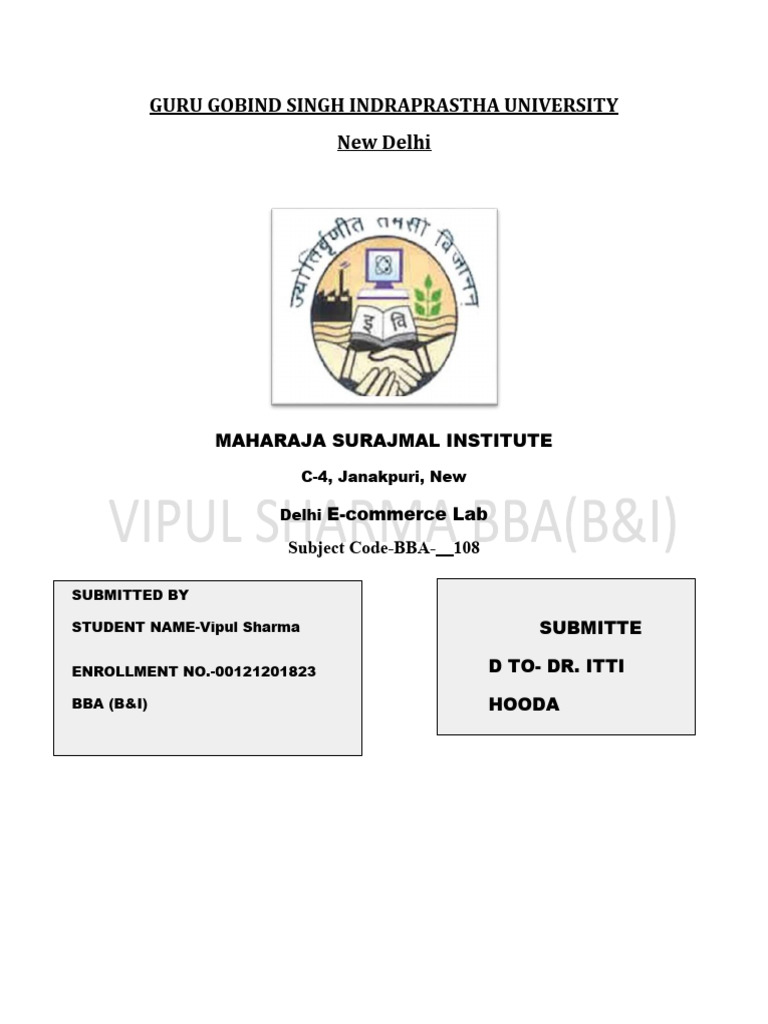 Guru Gobind Singh Indraprastha University E-Commerce | PDF | Html Element | Hyperlink