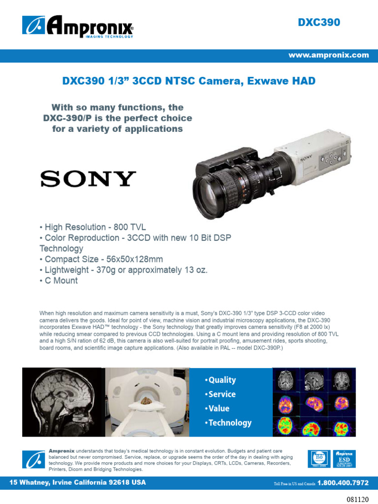 Descrição - Sony - DXC390 | PDF | Display Resolution | Camera