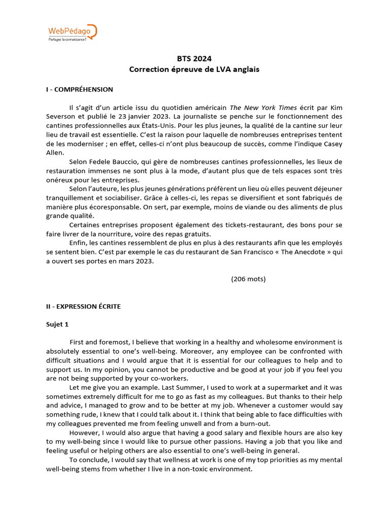 BTS 2024: Professional Canteens | PDF