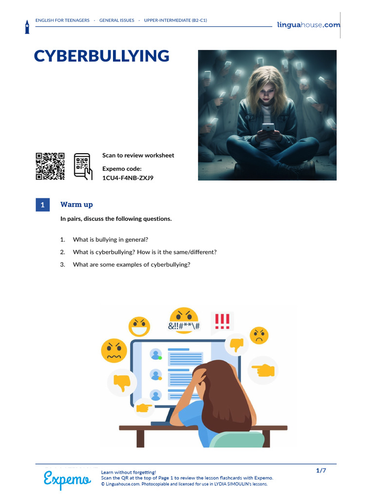 Cyberbullying British English Teacher | PDF | Cyberbullying | Bullying