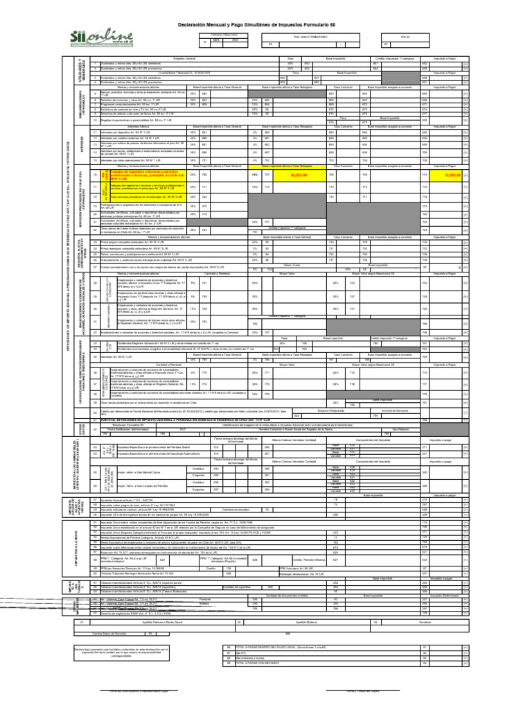 Formulario 50 | PDF | Pagos | Economias
