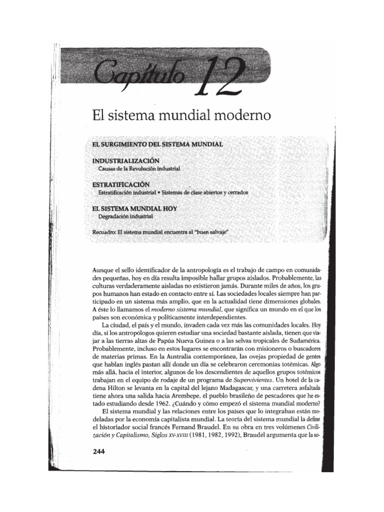 Kottak, Conrad, Moderno Sistema Mundial Cap 12, Cap Libro Español | PDF | Estatus social ...
