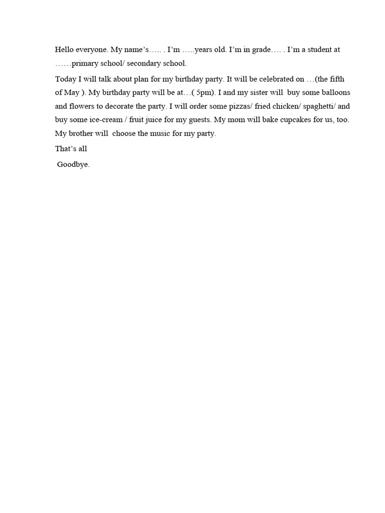 Birthday Party Planning Overview | PDF