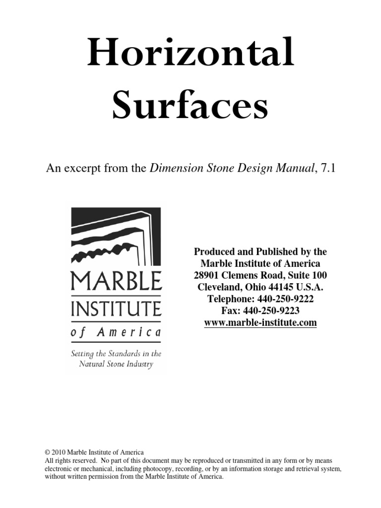 Dimension Stone Design Manual V7 Horizontal Surfaces | PDF | Building Engineering | Materials