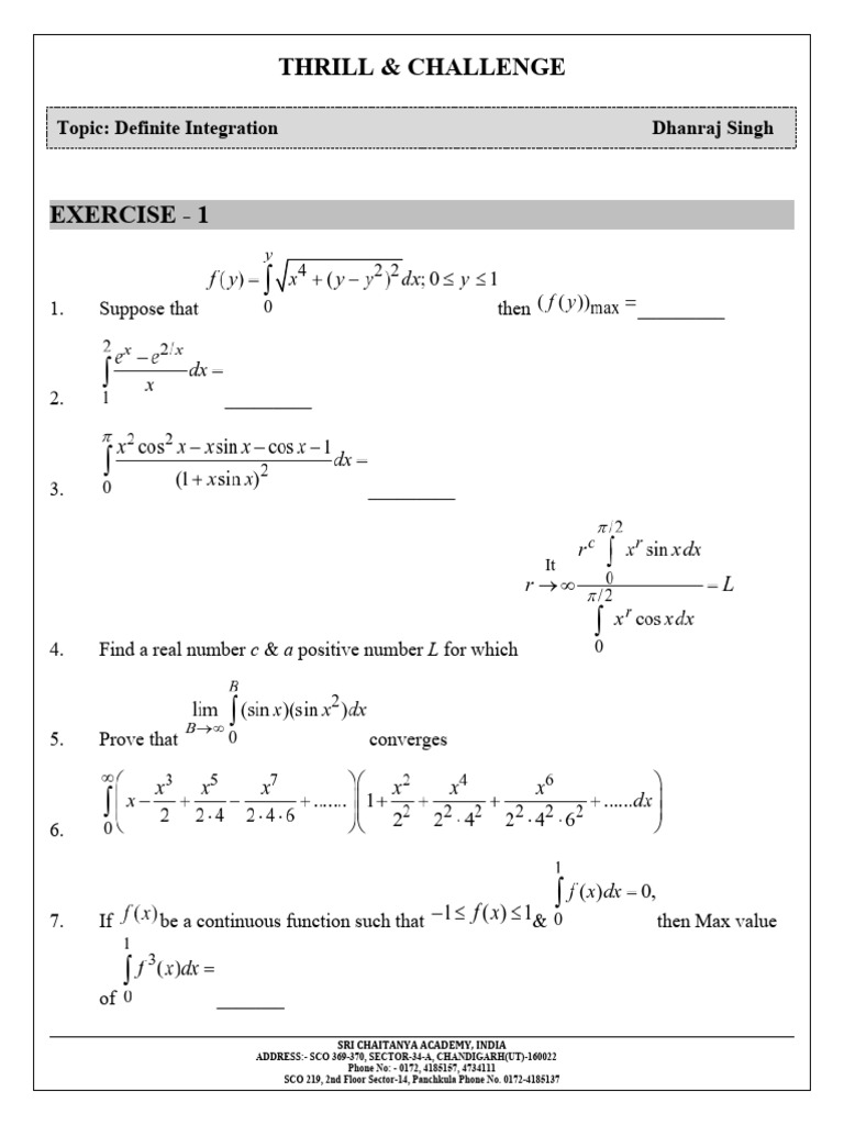 Topic-Definite Integration | PDF | Mathematical Concepts | Number Theory