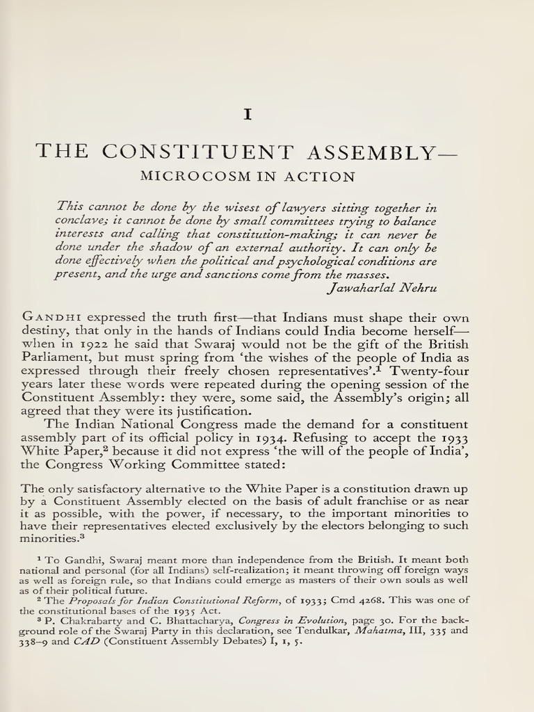 03. Austin (1966), The Constituent Assembly. Microcosm in Action | PDF | Partition Of India ...