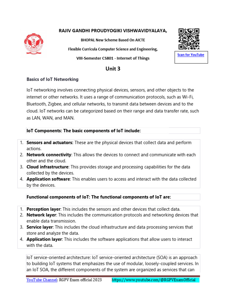 IoT Networking for RGPV Students | PDF | Radio Frequency Identification | Internet Of Things