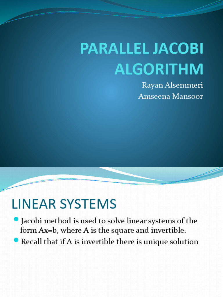 Parallel Jacobi Algorithm11 Pdf System Of Linear Equations Matrix Mathematics 